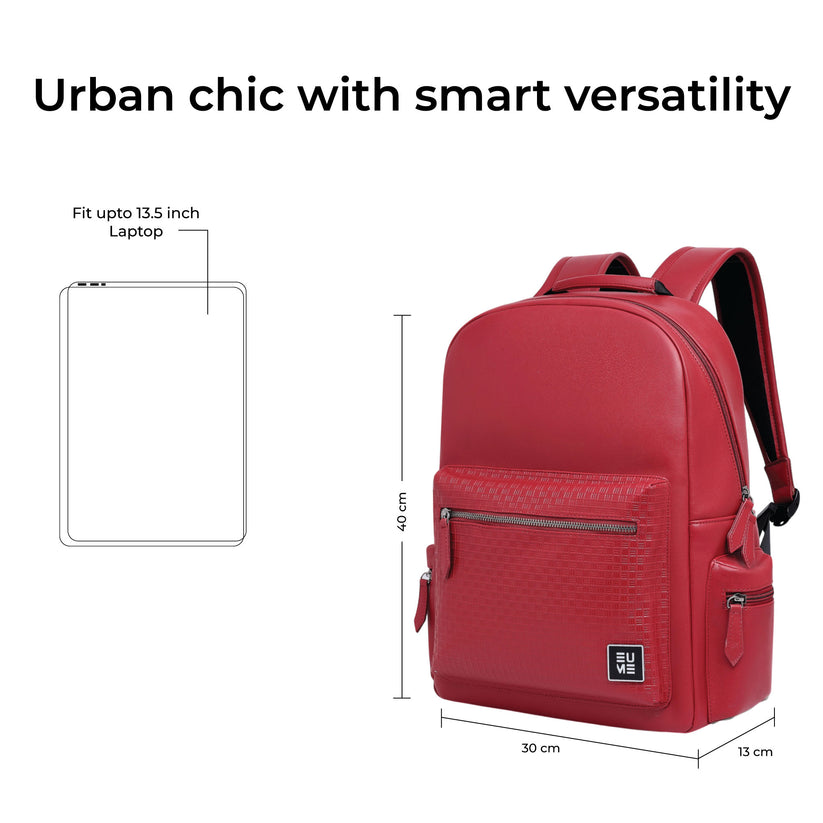 Cosmo 16L Laptop Backpack- Carmine Red